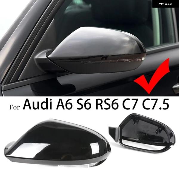 アウディ A6 C7 C7.5 S6 4G RS6 2012 - 18 用サイドミラー キャップカバー 2個 セット リアビューウィングケースペア カスタム パーツ アクセサリーHigh-concerned chemical:NoneSpe...