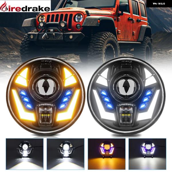 7インチ ラングラー ヘッドライト LED ジープ ヘッドライト スーパー 220W 22000LM ヘッドランプ ハーレー H ラウンド ヘッドライト 32V カスタム パーツ アクセサリーHigh-concerned chemical:...