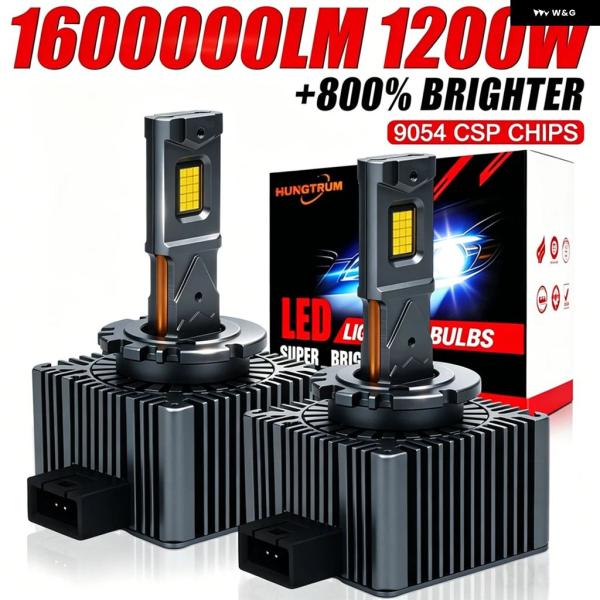 D3S D1S LED ヘッドライト CANBUS 1:1 HID D2S D4S D8S D1R D2R D3R D4Rランプ 1600000LM 1200W プラグプレイ ターボ LED バルブ 車 カスタム パーツ アクセサリーHig...