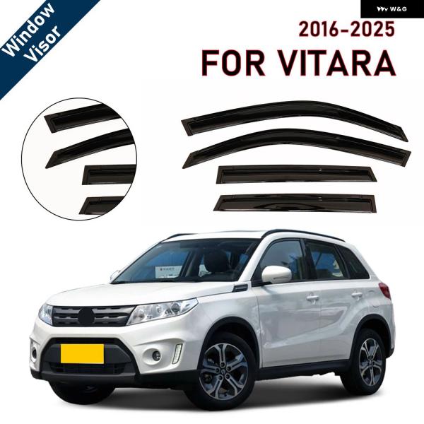 ウィンドウバイザー VITARA 2016-2025 | 4ピース レインガード ウィンド ディフレクター | 車用ウェザーシールドアクセサリー カスタム パーツ アクセサリーMaterial:AcrylicHigh-concerned c...