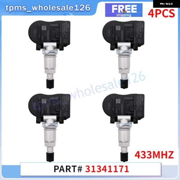 31341171 車用タイヤエア圧 システム センサー 4個 VOLVO C30 C70 S40 S60 S70 V40 V60 XC60 TPMS 433MHZ 31341893 31445473 カスタム パーツ アクセサリーHigh-...