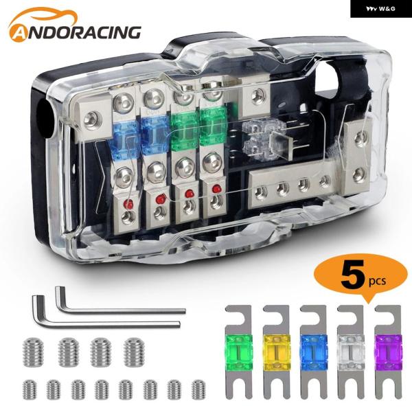 12V 24V 4ウェイヒューズ電源ヒューズ ホルダー 30A 60A 80Aヒューズ ホルダー 配電ブロック ヒューズ ボックス 車用ヒューズ ボート RV キャンピングカー トラック 用 カスタム パーツ アクセサリーHigh-conc...