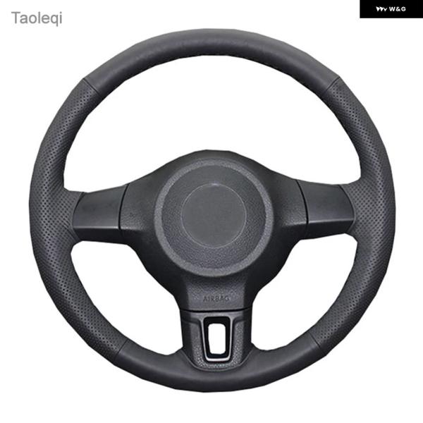 DIY カー ステアリング ホイール カバー フォルクスワーゲン VW ゴルフ 6 MK6 VW ポロ MK5 2010-2013ステアリング ホイール カバー カスタム パーツ アクセサリーHigh-concerned chemical:...