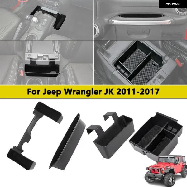 収納 ジープ ラングラー JK 2011-2017 センター コンソール アームレスト ストレージ ボックス ギア シフト オーガナイザー トレイ 車内アクセサリー カスタム パーツ アクセサリーHigh-concerned chemica...