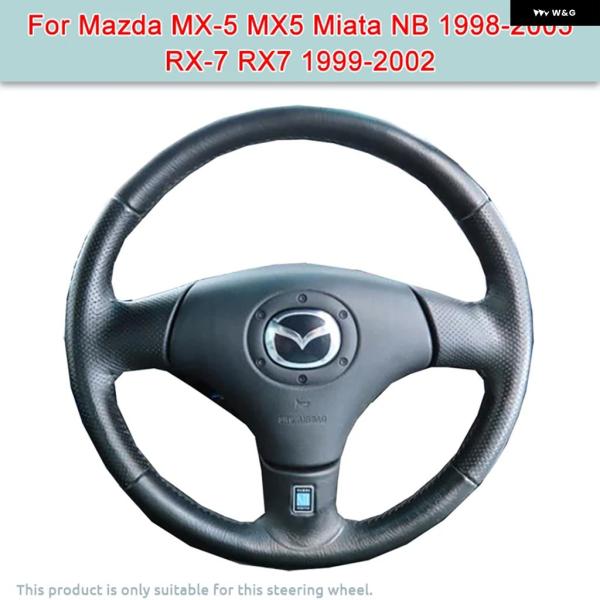 DIY カー ステアリング ホイール カバー マツダ MX-5 ミアータ NB 1998-2005 RX-7 RX7 1999-2002 カバー ステアリング ホイール カスタム パーツ アクセサリーHigh-concerned chemi...