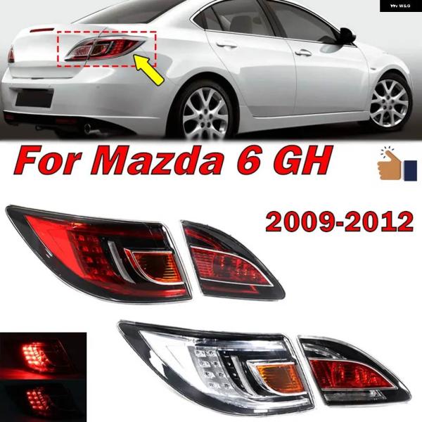 車用LED テールライト マツダ 6 GH 2009-2012 リア バンパー ブレーキライト シグナルランプ オート テールライト アセンブリ GV8E-51-3F0 GV7K-51-3J0 カスタム パーツ アクセサリーHign-con...