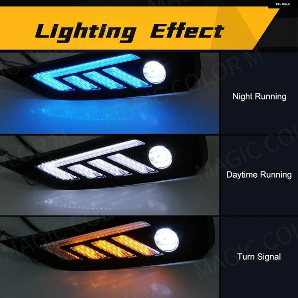 LED デイタイム ランニングライト DRL MORRIS GARAGES MG MG5 2021 2022 フォグランプ ウィンカー ホワイト イエロー ブルー 12V カスタム パーツ アクセサリーHign-concerned Chem...