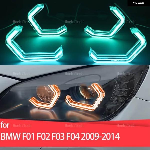 M4 スタイル LEDエンジェルアイキット リング RGBカラー アプリ コントロール ヘッドライト ランプ BMW 7シリーズ F01 F02 F03 F04 2009-2015 カスタムパーツ アクセサリー 交換用部品Hign-conc...