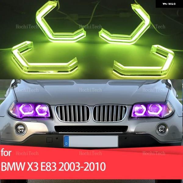 カー スタイリング マルチカラー RGB アプリ 制御 LED リング M4 スタイル ライト BMW X3 E83 2003-2010 XDRIVE25I 30I XDRIVE18D 20D 30D 35D カスタムパーツ アクセサリー ...