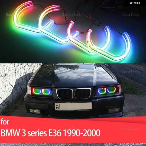 BMW 3シリーズ E36 1990-2000 316I 318I 318IS 320I 323I 325I 328I ダイナミックLED エンジェルアイズ アプリ コントロール リングウィンカーDRLランプ カスタムパーツ アクセサリー ...