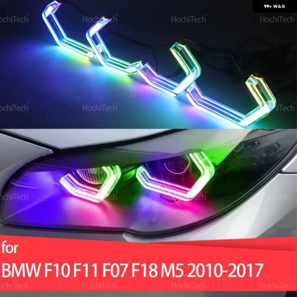 BMW 5シリーズ F10 F11 F07 F18 2010-17 ダイナミックマルチカラーアプリ コントロール リング DRL LEDエンジェルアイキット ウィンカー付き カスタムパーツ アクセサリー 交換用部品Hign-concerne...