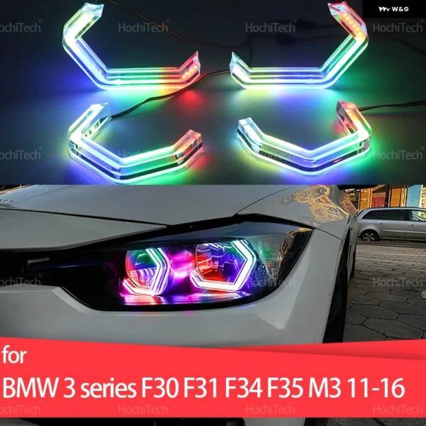 BMW 3シリーズ F30 F31 F34 F35 M3 2011-16 M4 スタイル 流れるようなマルチカラー APPリモート コントロール エンジェルアイリングLEDウィンカー カスタムパーツ アクセサリー 交換用部品Hign-con...