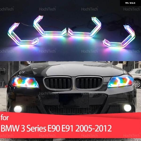 BMW 3シリーズ E90 E91 2005-2012 ダイナミックマルチカラーアプリ コントロール ライトリングウィンカーDRL LEDエンジェルアイキット カスタムパーツ アクセサリー 交換用部品Hign-concerned Chemi...