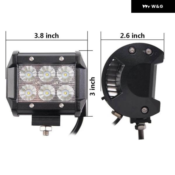 2個 4インチ 18W フラッドLED ライトバー オフロードポッドライト 4WD LEDドライビングランプ 作業灯 電球 フォグランプ ジープ トラック ピックアップ SUV カスタムパーツ アクセサリー 交換用部品Hign-concer...