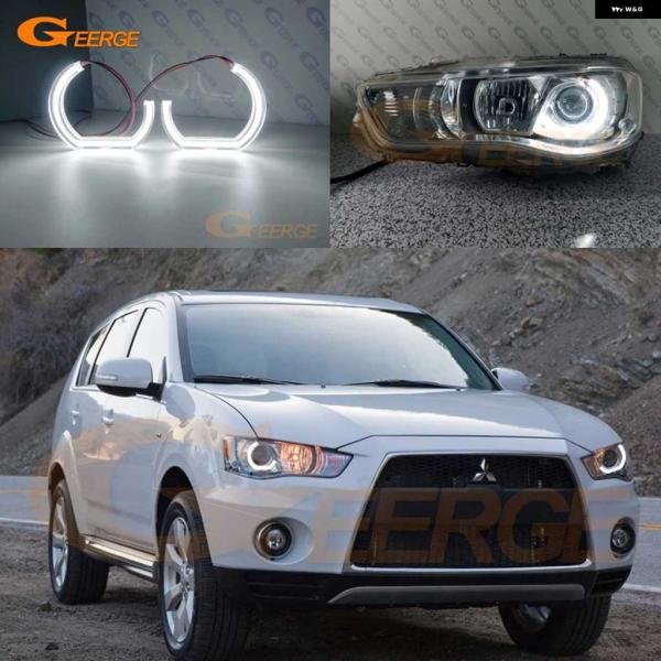 三菱 アウトランダーII 2010 2011 2012 超高輝度デイライトクリスタルDTM M4 スタイル LEDエンジェルアイキット ハローリング カスタム パーツ アクセサリーHign-concerned Chemical:NoneCe...