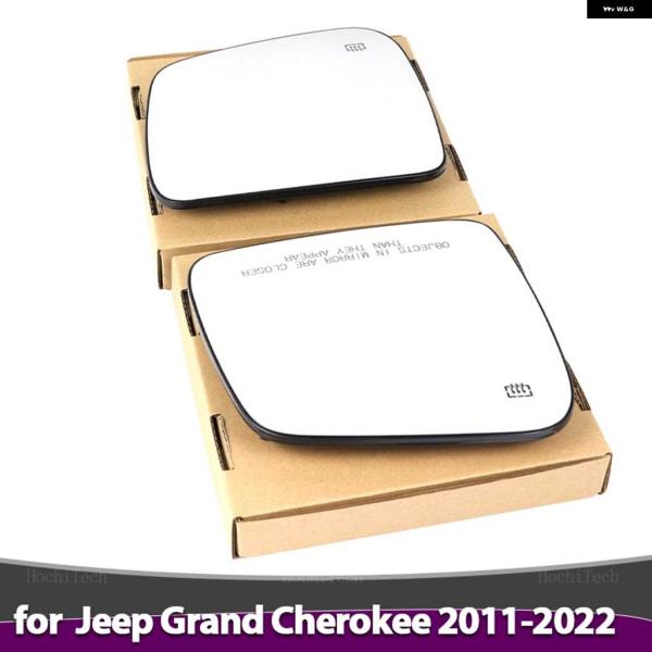 左右ドアサイドヒーター付きウィングミラー ガラスバックミラー プレート ジープ グランド チェロキー 2011-2022 カスタム パーツ アクセサリーLeft Right Door Side Heated Wing Mirror Glas...
