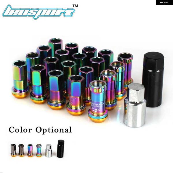 LEOSPORT- 汎用 JDM レーシングホイール R40 ホイールナット ネオチタン クローム KICS レーシングコンポジット R40 ホイールラグナット カスタム パーツ アクセサリーLeosport-Universal JDM R...