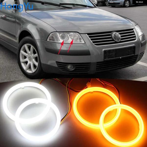 コットン LED エンジェルアイ スイッチバックライト リングランプ DRL ホワイト フォルクスワーゲン VW パサート B5.5 3BG 2001-05 カスタム パーツ アクセサリーCotton LED Angel Eye Switc...