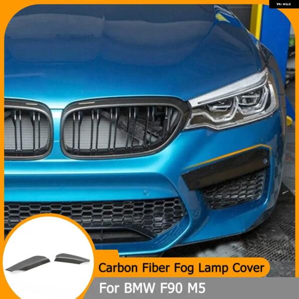カーボン フロント バンパー リップスプリッター フィン BMW F90 M5 2018-2020 フォグランプ カバー ステッカー カップウィング ウィングレット カスタム パーツ アクセサリーHign-concerned Chemica...
