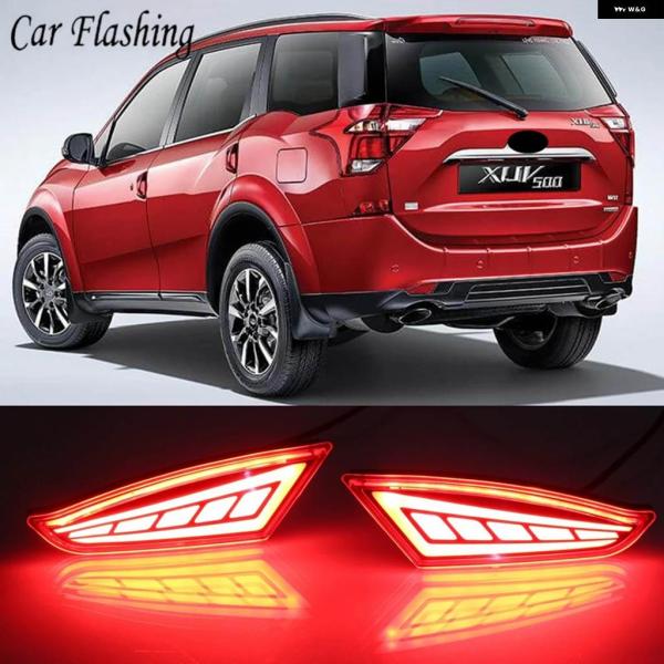 2PCS LED リフレクター ライト MAHINDRA XUV500 2018 2019 LEDリア バンパー ランプ ブレーキライト リア フォグランプ カスタム パーツ アクセサリーSpecial Features:LED Tail ...