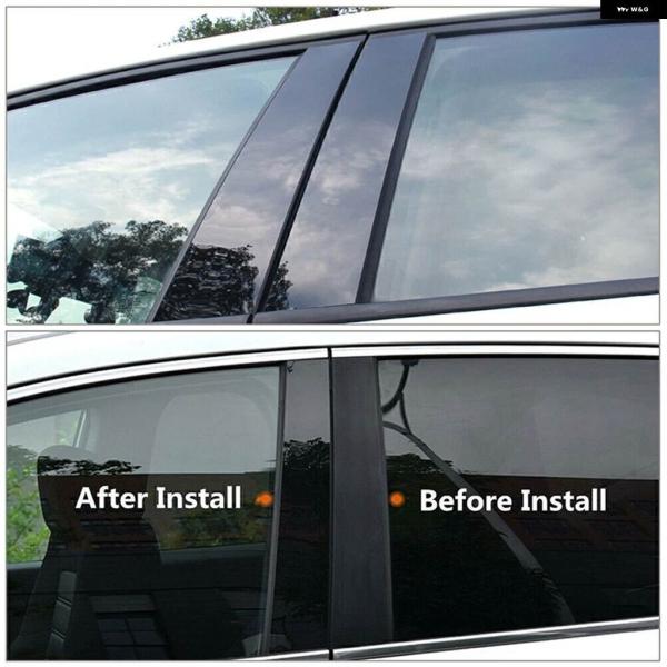 トヨタ RAV4 XA40 2013-2018 XA30 2006-2012 XA50 2019-2023 光沢ブラック 車用 ピラー ポスト ウィンドウ ドア トリム ステッカー カバー カスタム パーツ アクセサリーHigh-conce...