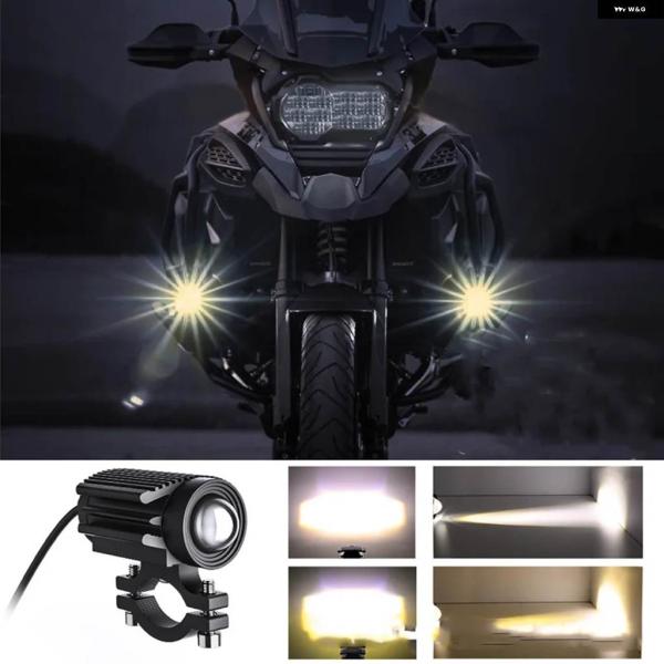 24W 3570 LED バイク ヘッドライト イエロー/ホワイト ハイ/ロースポットライト 補助運転用 フォグランプ 汎用 ATV モトスポットライト カスタム パーツ アクセサリーHigh-concerned chemical:None...