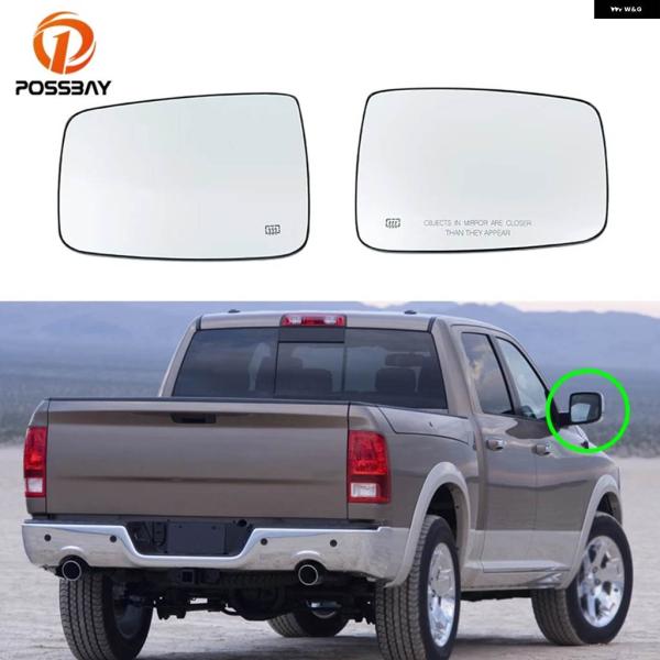 左/右車用バックミラー ガラス ヒーター付きウィング クリアドア サイドリアビュー ダッジ ラム 1500 2500 2009-2019 自動車 外装 部品 カスタム パーツ アクセサリーHigh-concerned chemical:No...