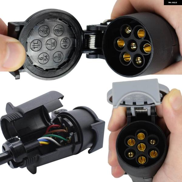 13ピン ツイン7ピンプラグ牽引ソケット 12V EU スタイル トレーラーキャラバン牽引 アダプター 延長 ケーブル 変換プラグ 延長 リード カスタム パーツ アクセサリーHigh-concerned chemical:NoneItem...