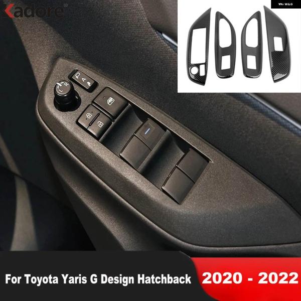 トヨタ ヤリス Gデザイン ハッチバック 2020 2021 2022 用 カーウィンドウリフトスイッチ ボタン パネル カバー トリム インテリア アクセサリー カスタム パーツ アクセサリーHigh-concerned chemical...