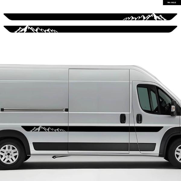 車用サイドストライプ ステッカー フィアット デュカート L3 L4 2006年以降 キャンピングカー モーターホーム バン ビニール マウンテンツリー デコレーション デカール アクセサリー カスタム パーツ アクセサリーHigh-con...