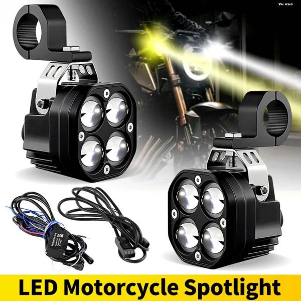 オートバイ 補助LEDライト ドライビングスポットライト ホワイト/ アンバー フォグランプ 防水 80W オフロード作業灯 J-EEP 車 トラック カスタム パーツ アクセサリーHigh-concerned chemical:NoneL...