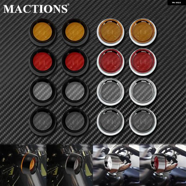 バイク バイザー スタイル ウィンカーライトリング ベゼル レンズ カバー 2個 ハーレー ツーリング ダイナ ソフテイル スポーツスター XL ロードグライド FLHX カスタム パーツ アクセサリーHigh-concerned chem...