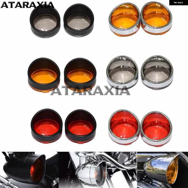 バイク バイザー スタイル ウィンカー ベゼル スモーク/レッド/ アンバー レンズ 付き ハーレー ダイナ ソフテイル スポーツスター FLHX ストリートグライド カスタム パーツ アクセサリーItem Type:Turn Signal...