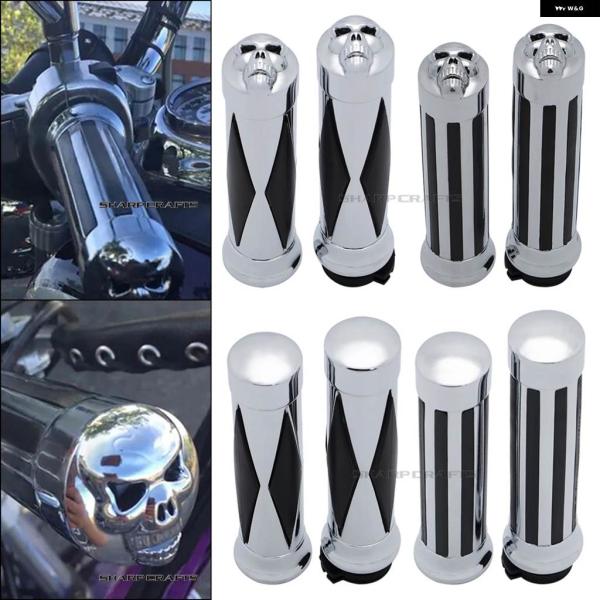 オートバイ 1インチ / 25MM スカル ラバー スリップ ハンドルバー ハンド グリップ ハーレー ホンダ 汎用 ヤマハ バイク クルーザー チョッパー カスタム パーツ アクセサリーHigh-concerned chemical:No...