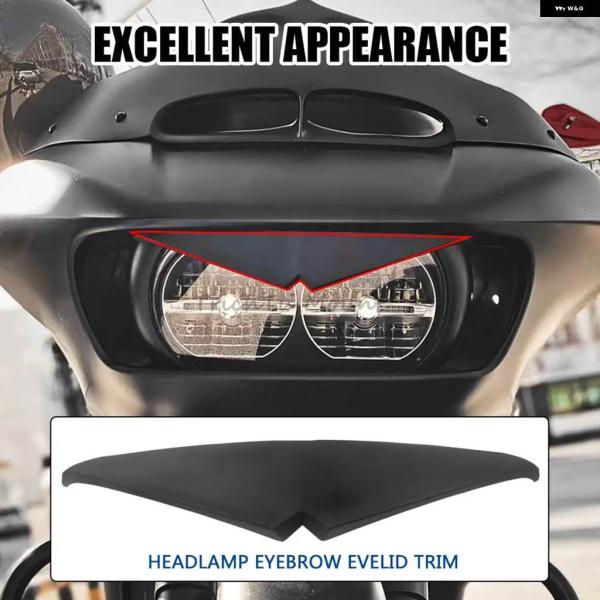 オートバイ ヘッドライト トリム デコレーション アッパーチップカバー バイザーアクセント ハーレー ロードグライド 2015-20 ヘッドランプ アイブロウ アイリッド ステッカー カスタム パーツ アクセサリーProtective pa...