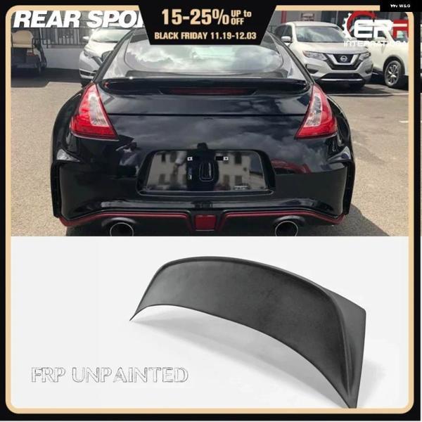 カーアクセサリー 日産 2009年以降 370Z Z34 NIS スタイル FRP ファイバーグラス リアスポイラー ファイバーグラス トランク ウィング リップ ドリフト スプリッターパーツ カスタム パーツ アクセサリーHigh-con...
