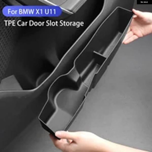 BMW X1 U11 2023 2024 車ドア 収納 ボックス TPE フロントリア ドアスロット オーガナイザー トレイ アームレスト センター コンソール ボックス カーアクセサリー カスタム パーツ アクセサリーType:Door ...