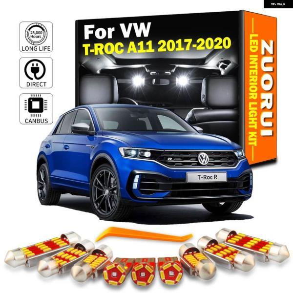 16個 CANBUS LED インテリア トランク ライトキット VOLKSWAGEN VW T-ROC TROC T ROC A11 2017 - 20 車用マップドーム 電球 カスタム パーツ アクセサリーHigh-concerned ...