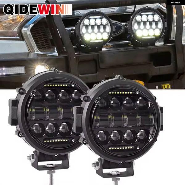 7インチ 60W ラウンドLEDライト スポットライト 超高輝度 オフロードLED作業灯 バー 取り付け ブラケット デイタイム ランニングライト カスタム パーツ アクセサリーHigh-concerned chemical:NoneTyp...