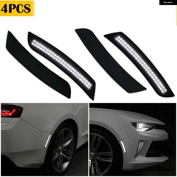 4個 車用 フロント リア バンパー LED サイドマーカー ウィンカーライト ホワイト シボレー カマロ LS LT SS ZL1 イエロー レッド アクセサリー カスタム パーツ アクセサリーHigh-concerned chemica...