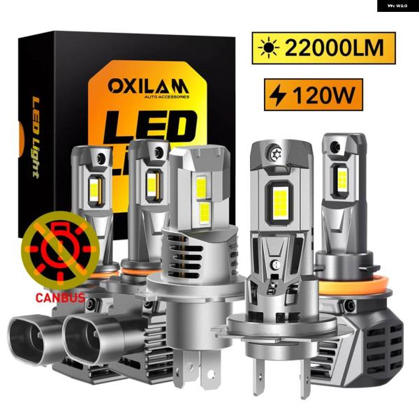 2個 22000LM H4 LED H7 9012 HIR2 LED ヘッドライト CANBUS 9005 HB3 H8 H9 H11 LED ヘッドランプ バルブ 120W ターボ オートランプ 6500K カスタム パーツ アクセサリー...