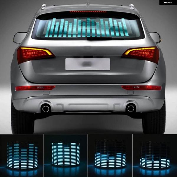 車用 ブルー LED ミュージックリズム フラッシュライト サウンドアクティベートセンサー イコライザー リアウインドシールド ステッカー スタイリング ネオンランプキット カスタム パーツ アクセサリーVoltage:12 VBrand ...