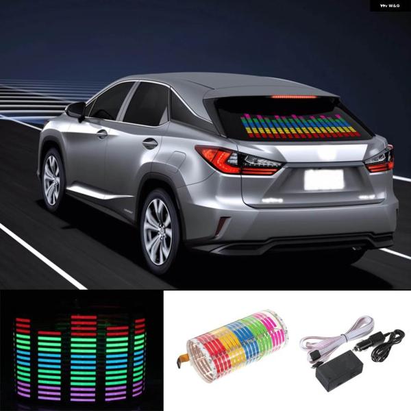 車用 RGB LED 音楽リズムフラッシュライト サウンドアクティベートセンサーイコライザー リアウインドシールド ステッカー スタイリング ネオンランプキット カスタム パーツ アクセサリーVoltage:12 VBrand Name:N...