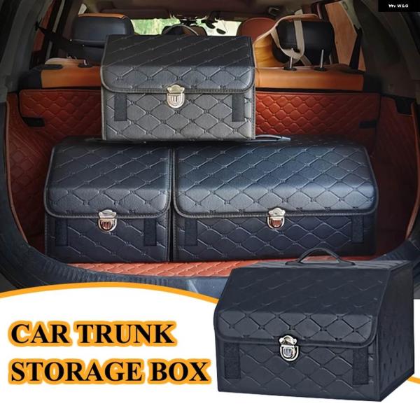 PUレザー製 車用 トランク オーガナイザー ボックス 折りたたみ 式 大容量 ツール 収納 バッグ 自動車アクセサリー 収納 バッグ カスタム パーツ アクセサリーProduct shape:RectangleHigh-concerned...