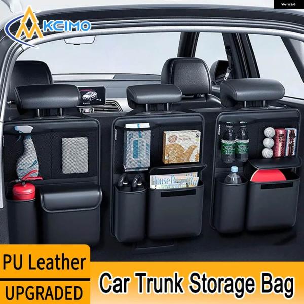 折りたたみ 式PUレザー車 トランク 収納 バッグ多機能ツール オーガナイザー SUVリア吊り下げデザイン カスタム パーツ アクセサリーHigh-concerned chemical:NoneType:Seat Back BagOrigi...