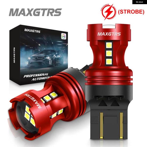 ストロボフラッシュ P21W S25 1156 BA15S 3030 LEDチップ バルブ 点滅 7443 7440 1157 車ストップバックアップパーキング テールライト ホワイト レッド 2個 カスタム パーツ アクセサリーHigh-...