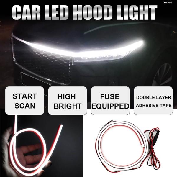 高輝度車用 ボンネット ライト LED デイタイム ランニングライト テールオートダイナミックフロー スタイリング ランプガイド 薄型ストリップ 12V スタートスキャン付き カスタム パーツ アクセサリーFor Vehicle Brand...