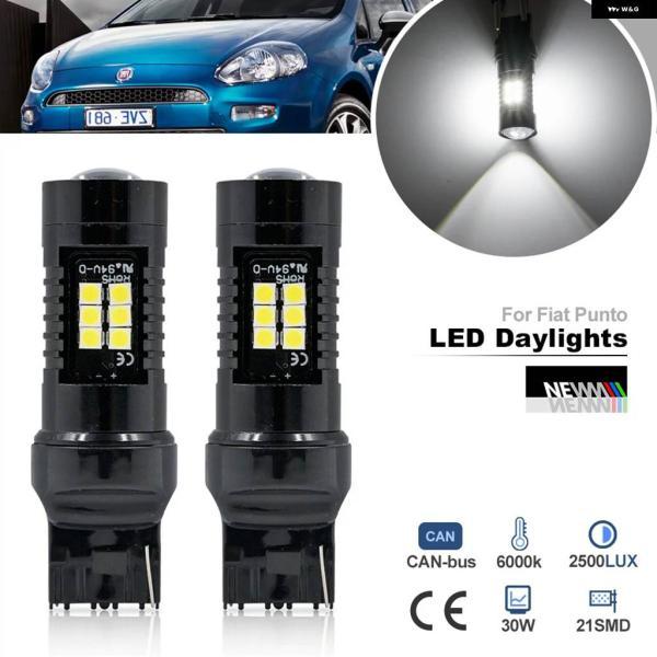 フィアット プント 199 プント EVO 2012 - 15-21 W21W 7440 T20 LED デイタイム ランニングライト DRL バルブ カーデイライト DLR カスタム パーツ アクセサリーHigh-concerned ch...