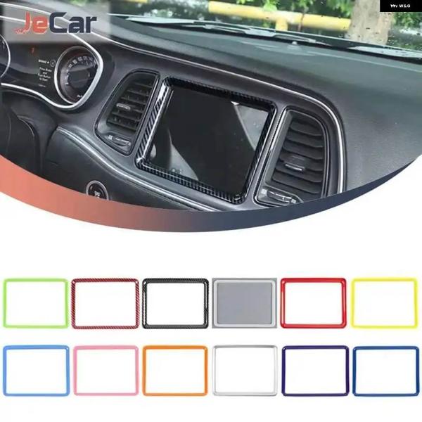 ダッシュボード GPS ナビゲーション パネル デコレーション フレーム カバー ステッカー ダッジ チャレンジャー 2015年以降 ABS 車内アクセサリー カスタム パーツ アクセサリーHigh-concerned chemical:N...