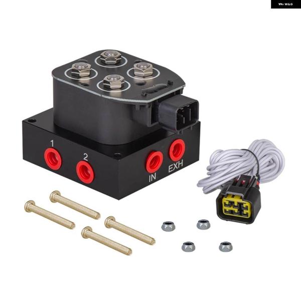 自動車/ オートバイ 12V エアライドサスペンションバッグ コントローラ ー ソレノイド バルブ マニホールド キット 4コーナー 0-300PSI カスタム パーツ アクセサリーMaterial:ALUMINUMModel Number...